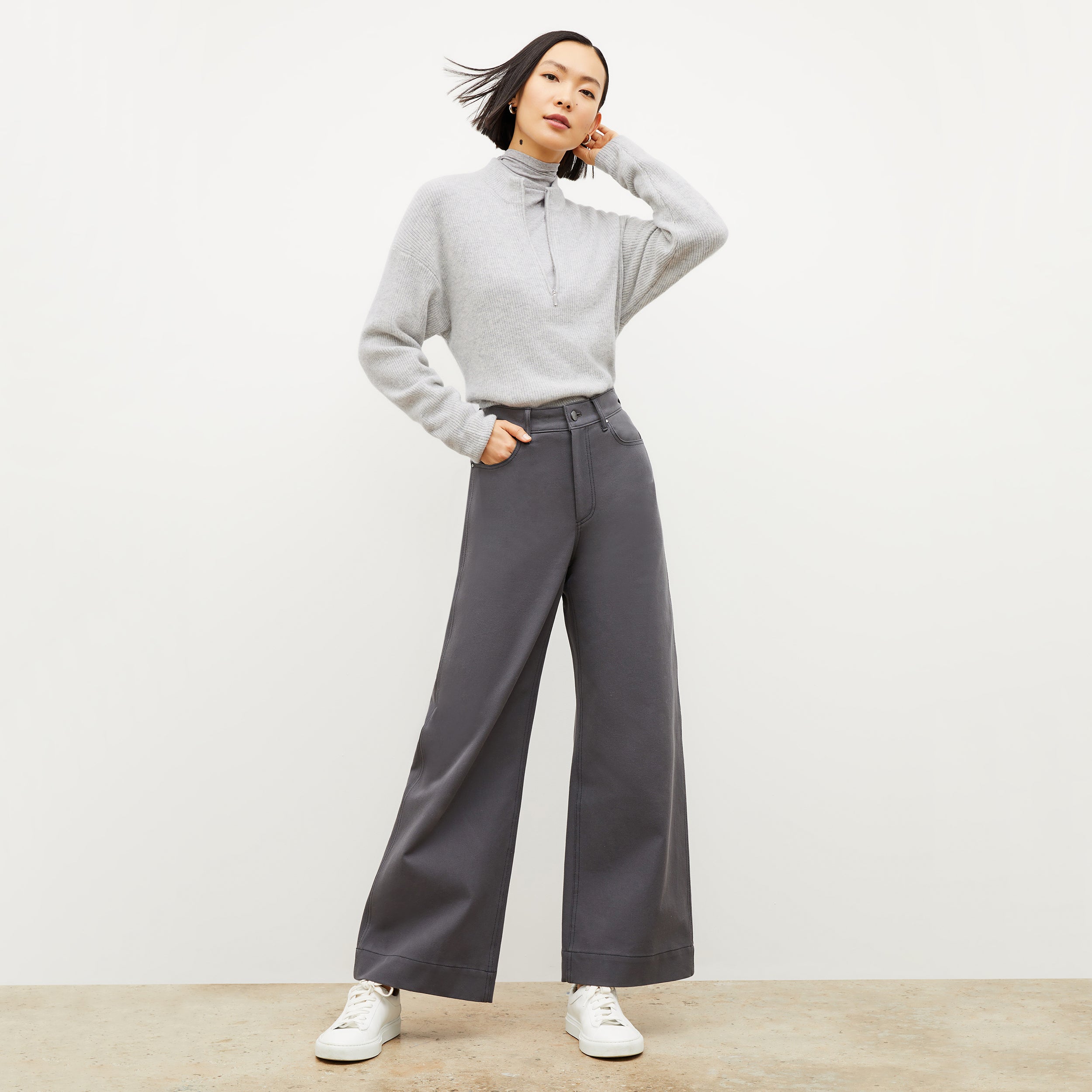 Cece Sweater - Cashmere :: Light Heather Gray – M.M.LaFleur