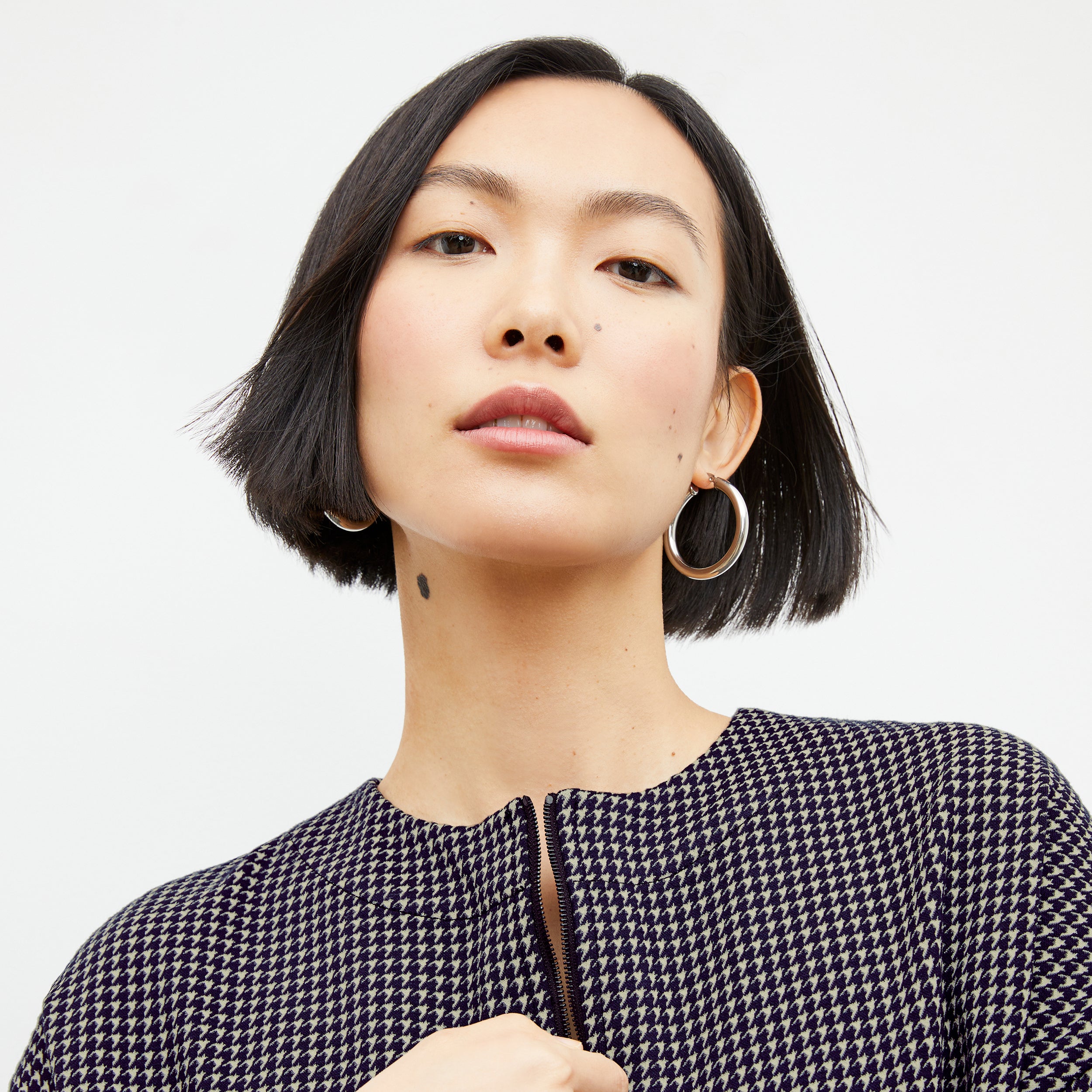 Tully Top - Stretch Houndstooth :: Black / White – M.M.LaFleur