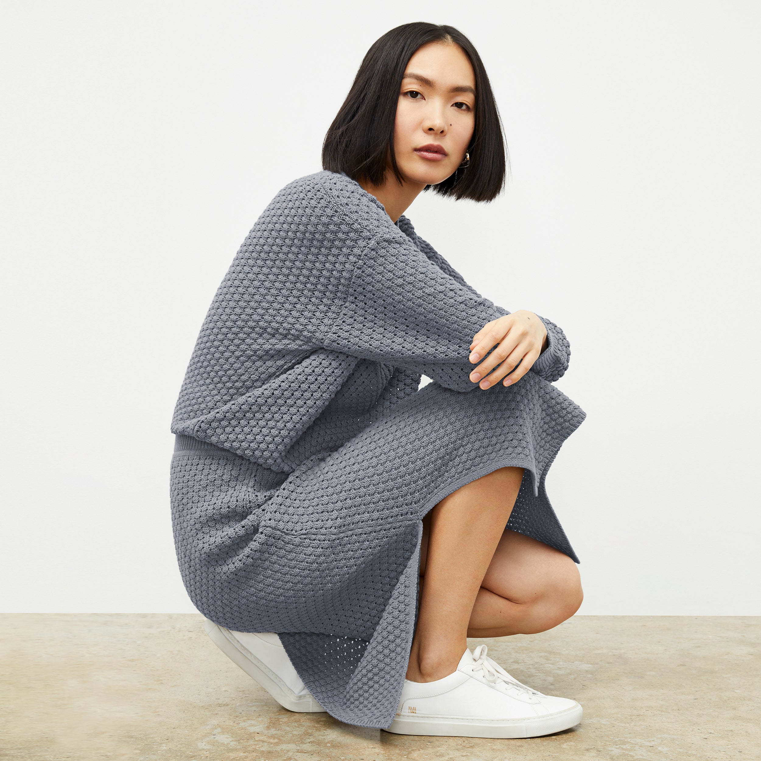 Senga Skirt - Popcorn Knit :: Flint Gray – M.M.LaFleur