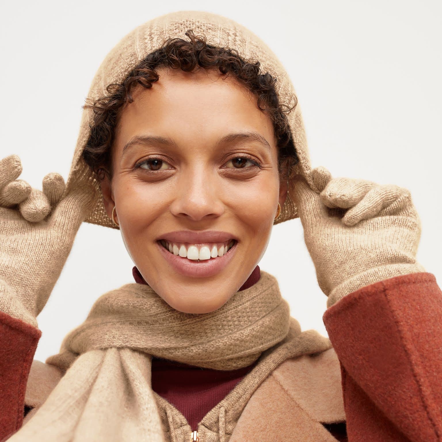 Circle Cable Beanie - Cashmere :: Light Camel – M.M.LaFleur