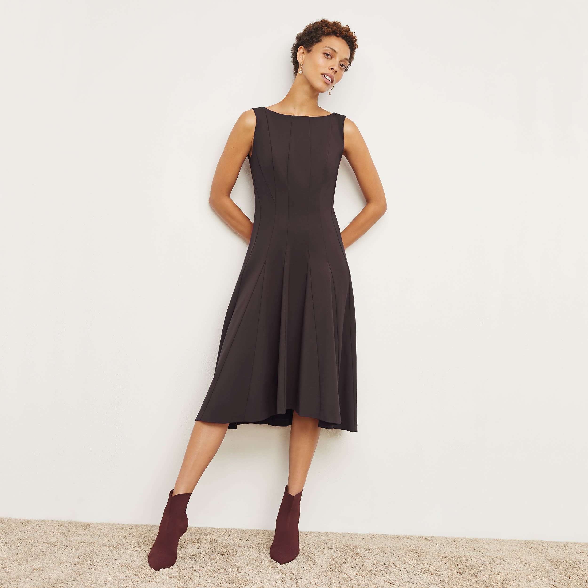 Gabriella Dress - Italian Wool Twill :: Haze – M.M.LaFleur