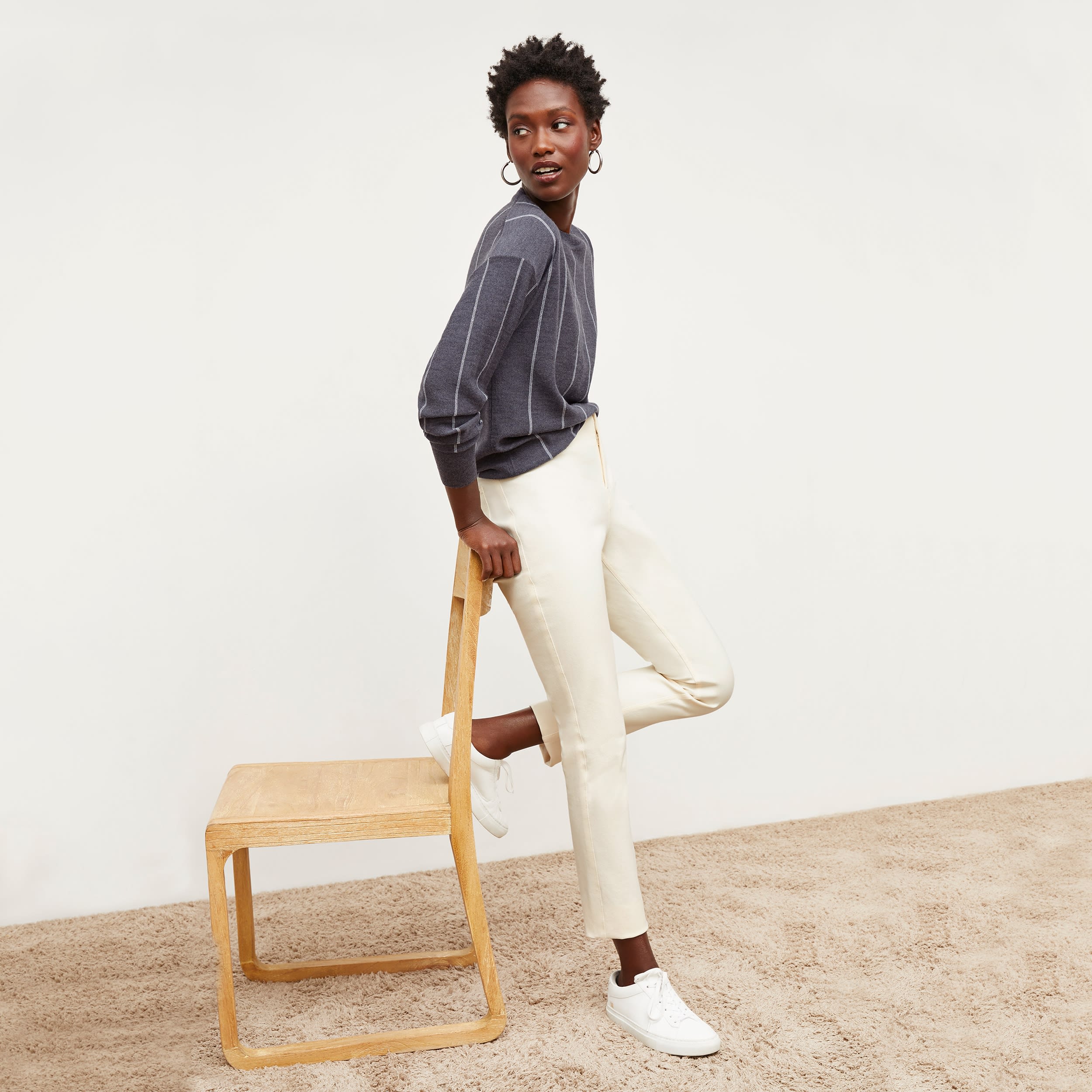 Ingola Sweater - Braided Stripe :: Charcoal / Ivory – M.M.LaFleur