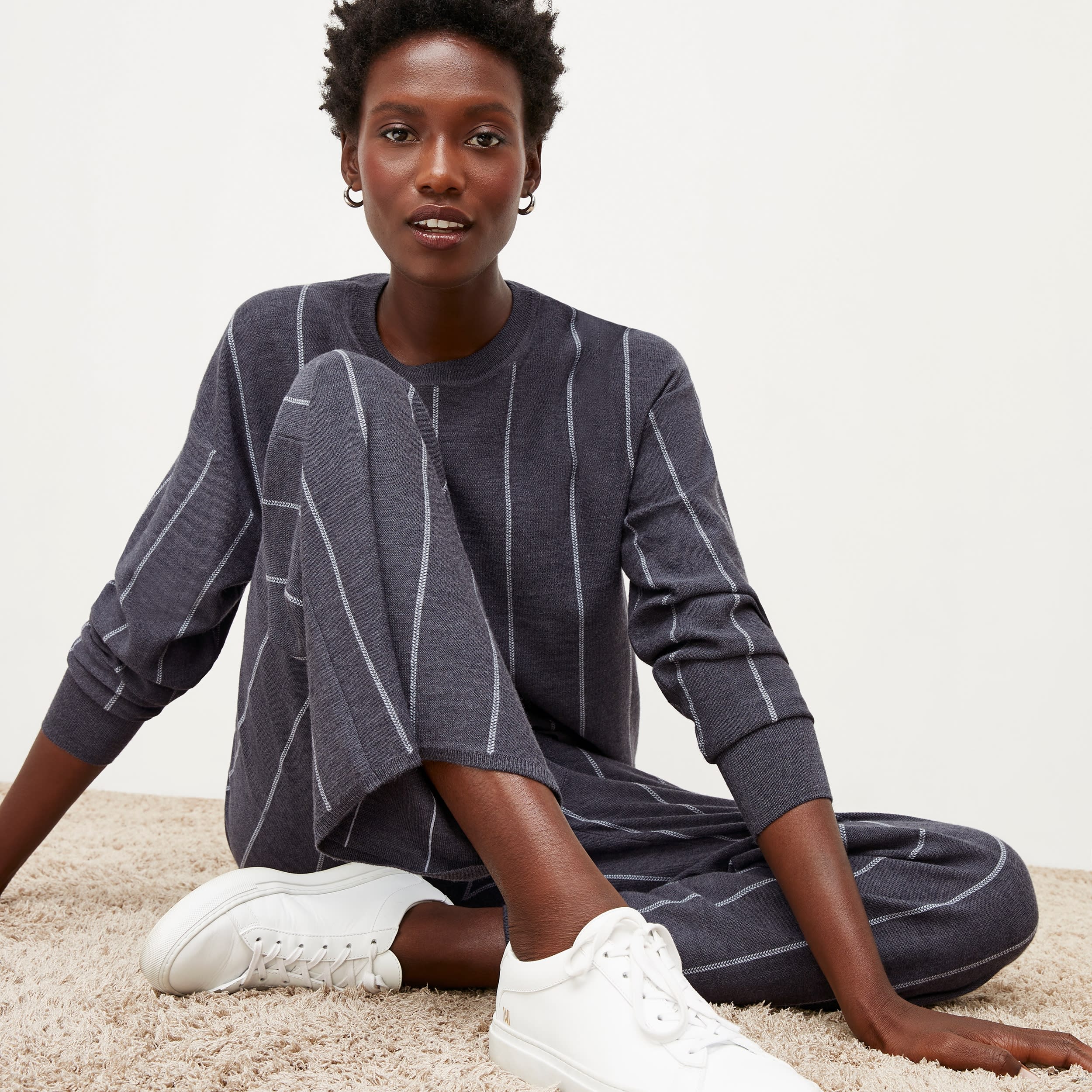 Ingola Sweater - Braided Stripe :: Charcoal / Ivory – M.M.LaFleur